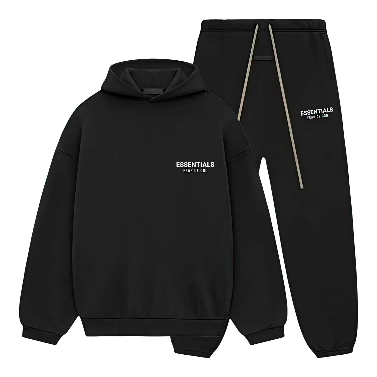 Fear of God Essentials Fleece Essential Set (FW24) Black — True to Sole