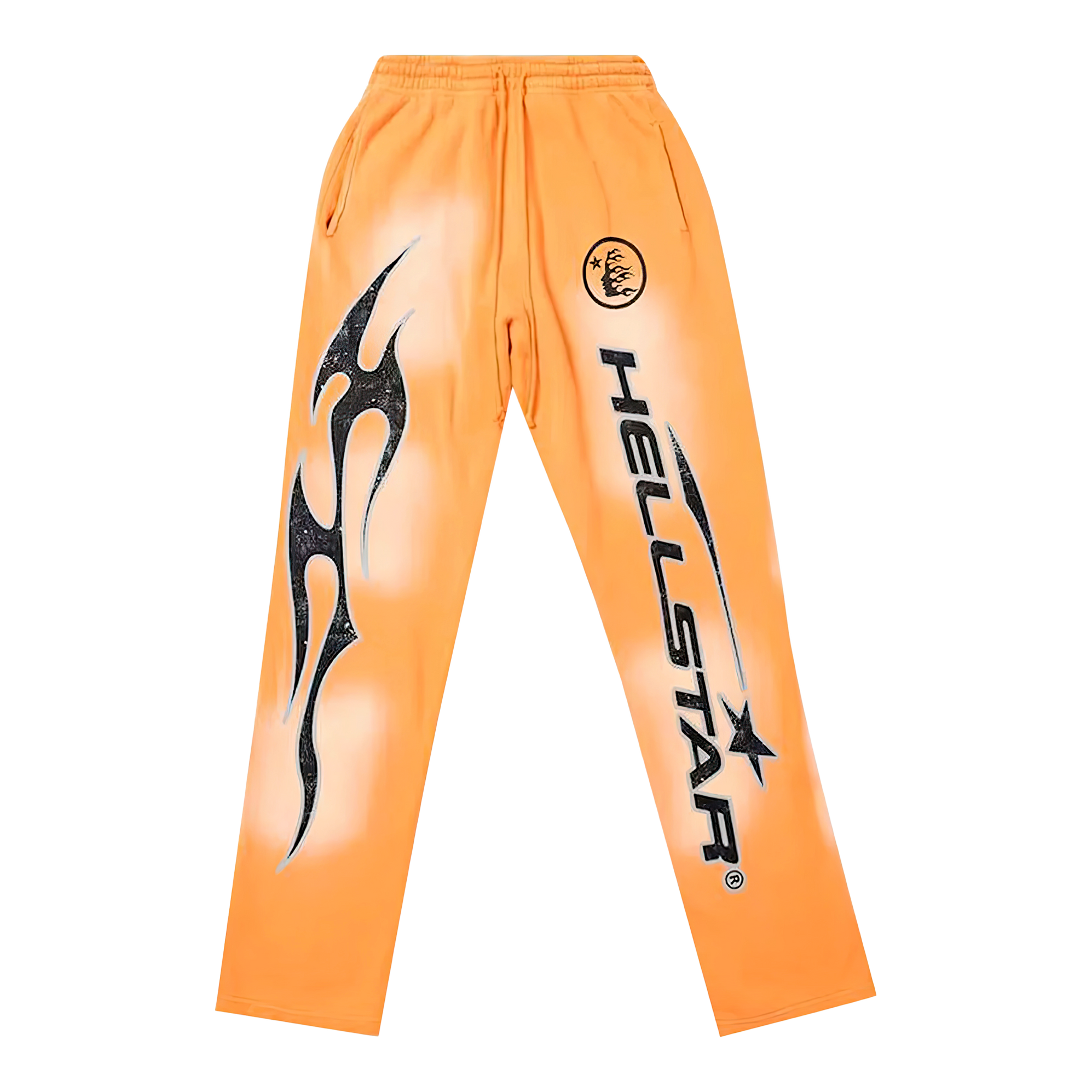 Hellstar Fire Orange Flare Bottom Sweatpants Orange Dye - True to Sole