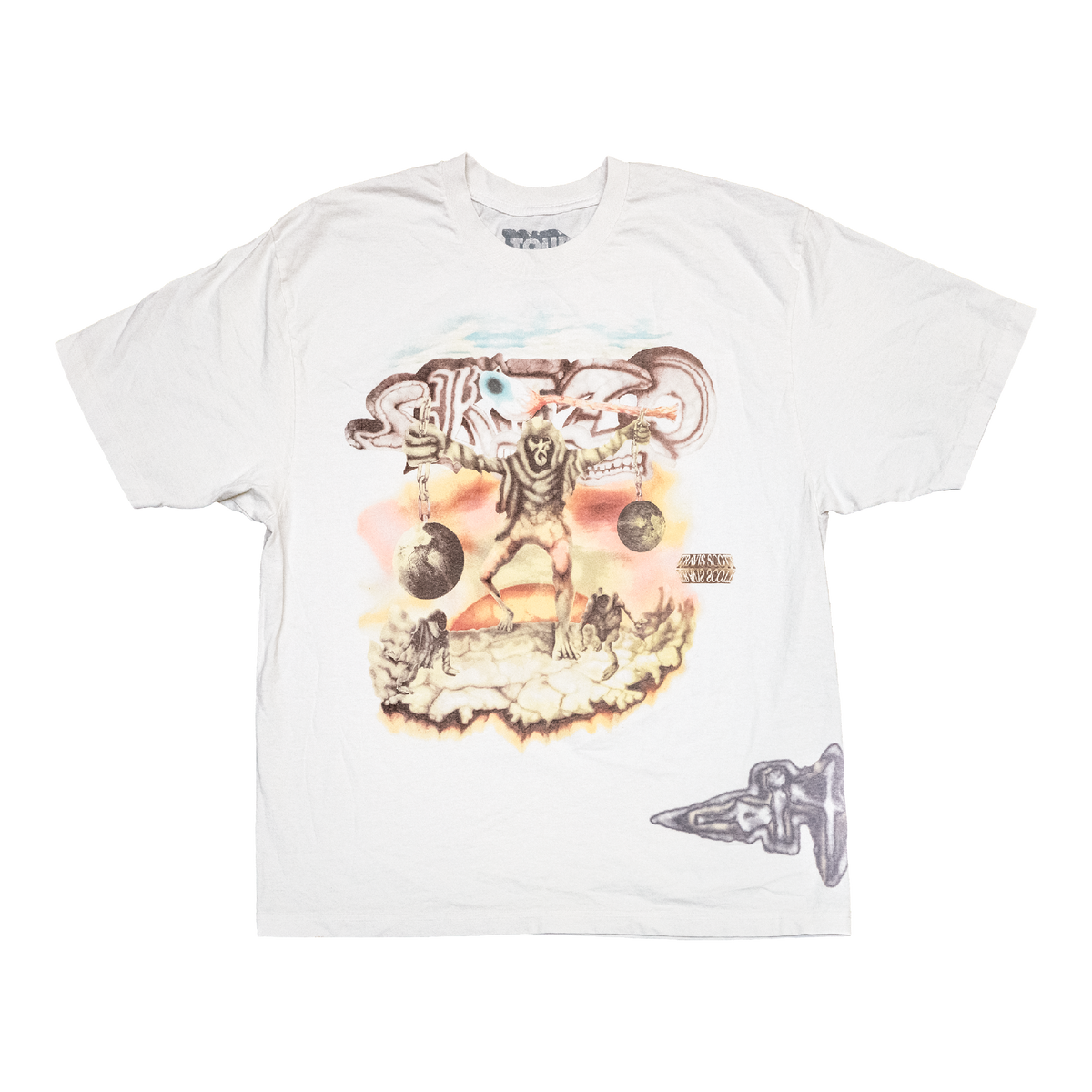 Travis Scott Utopia Euro Tour Skitzo Circus Maximus Tee White - True to ...